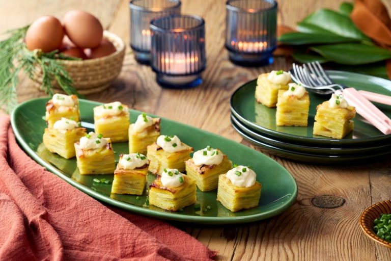 Recipe for Crispy Potato and Egg Stacks from Chef Josh Gale